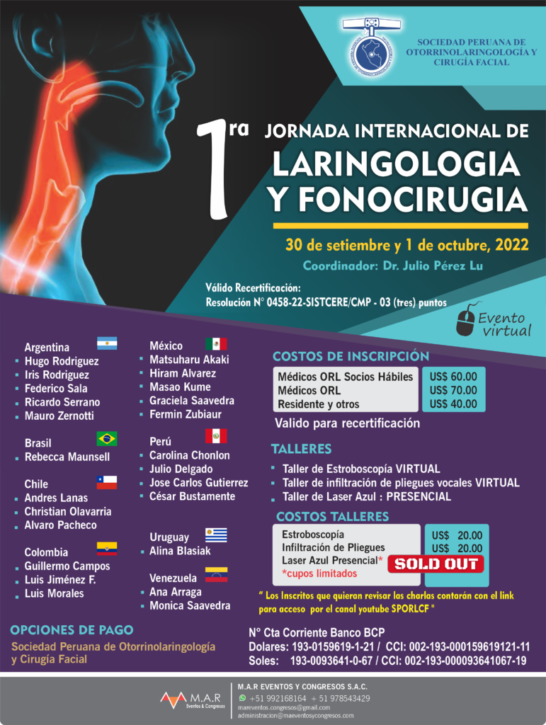 1ra Jornada Internacional de Laringología y Fonocirugía - MAR Eventos y ...